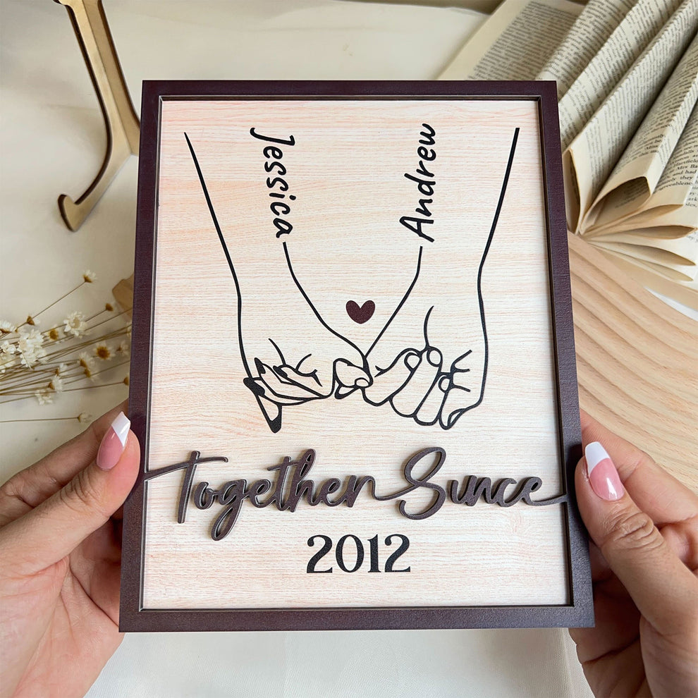 Holding Hand Forever - Personalized Wooden Plaque – Macorner