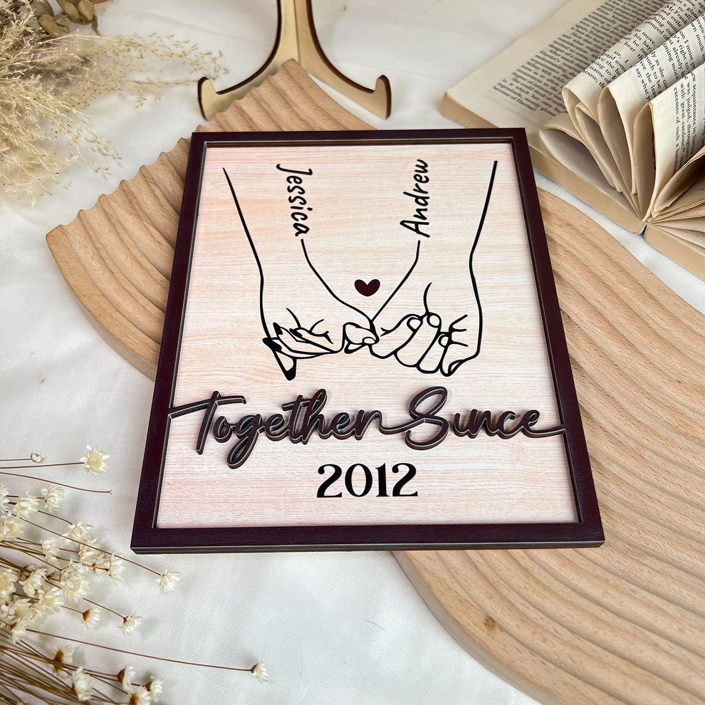 Holding Hand Forever - Personalized Wooden Plaque – Macorner
