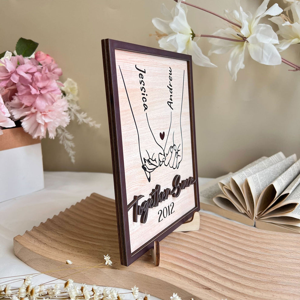 Holding Hand Forever - Personalized Wooden Plaque – Macorner