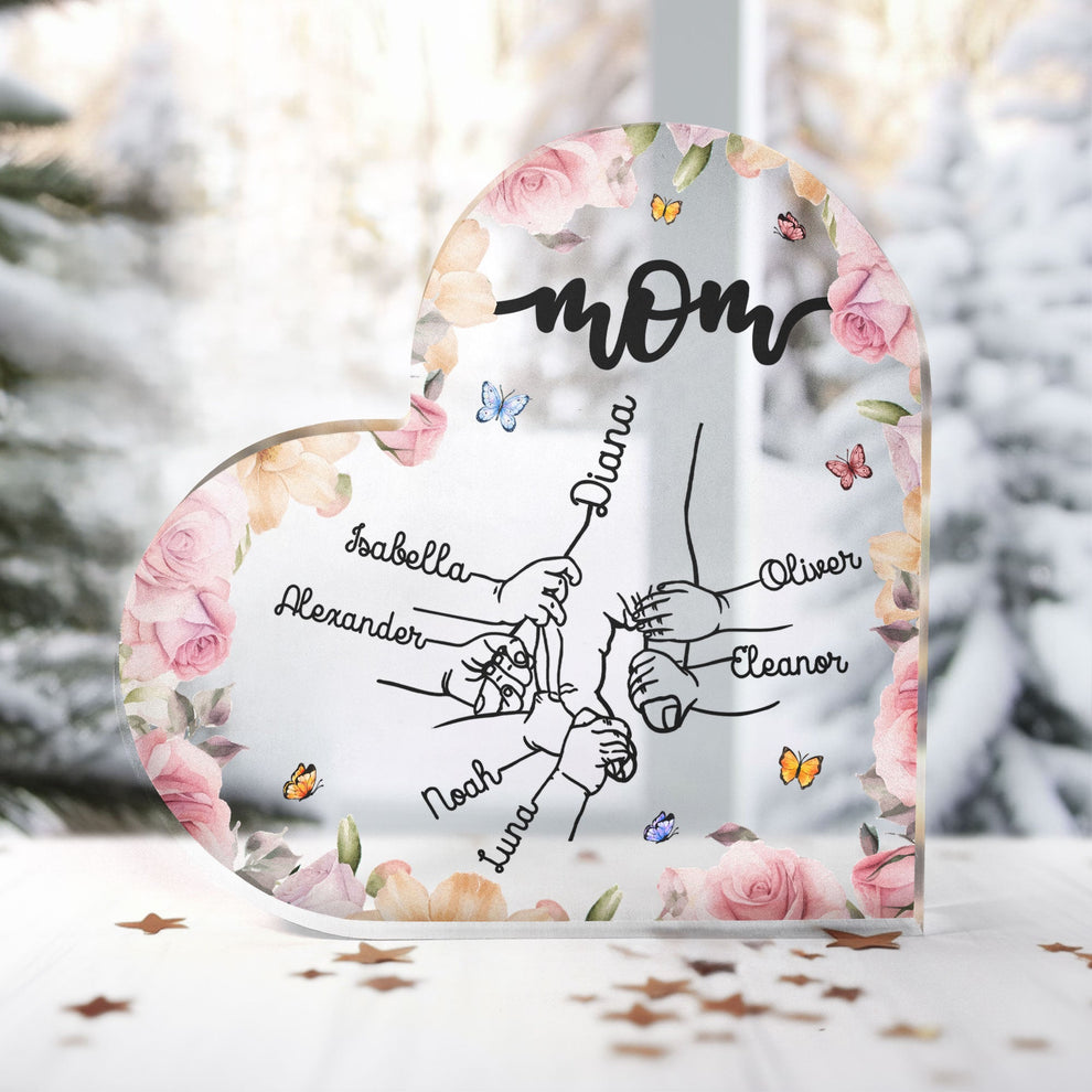 Holding Mom's Hand - Personalized Acrylic Plaque – Macorner