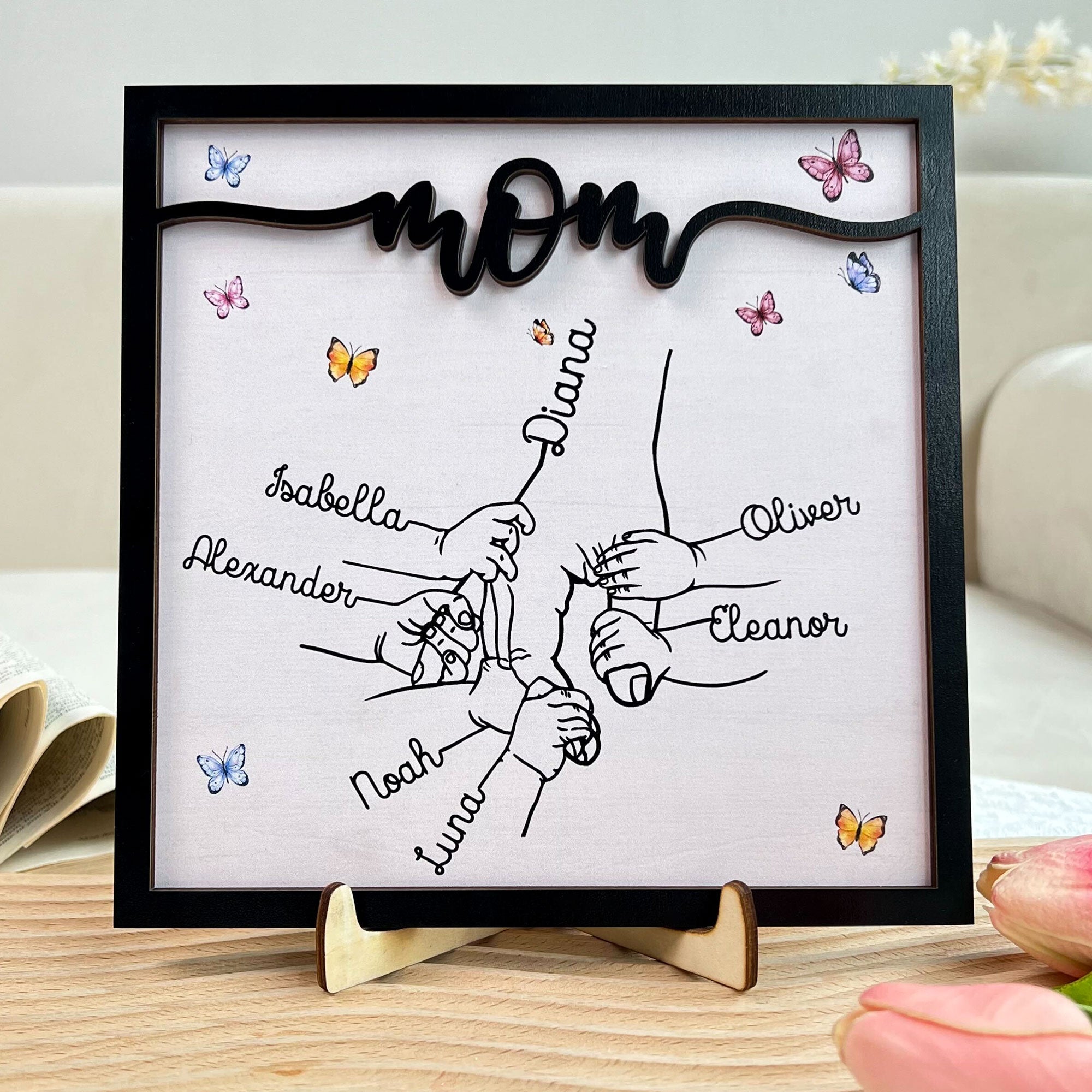 Holding Mom's Hand - Personalized Wooden Plaque – Macorner