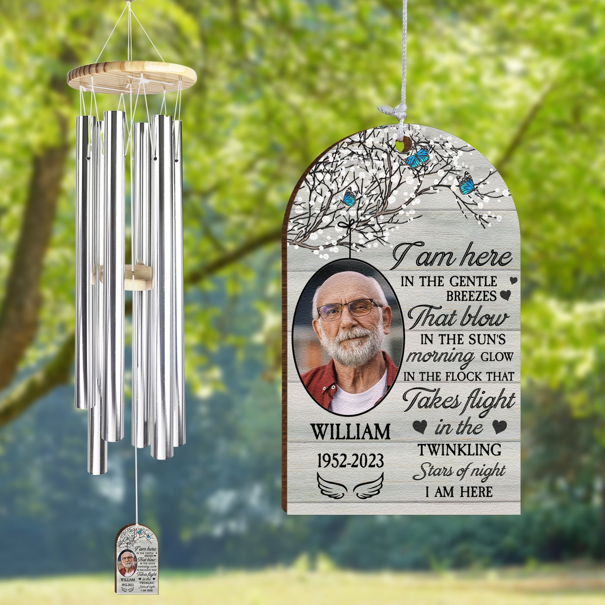 I Am Here - Personalized Photo Wind Chimes – Macorner