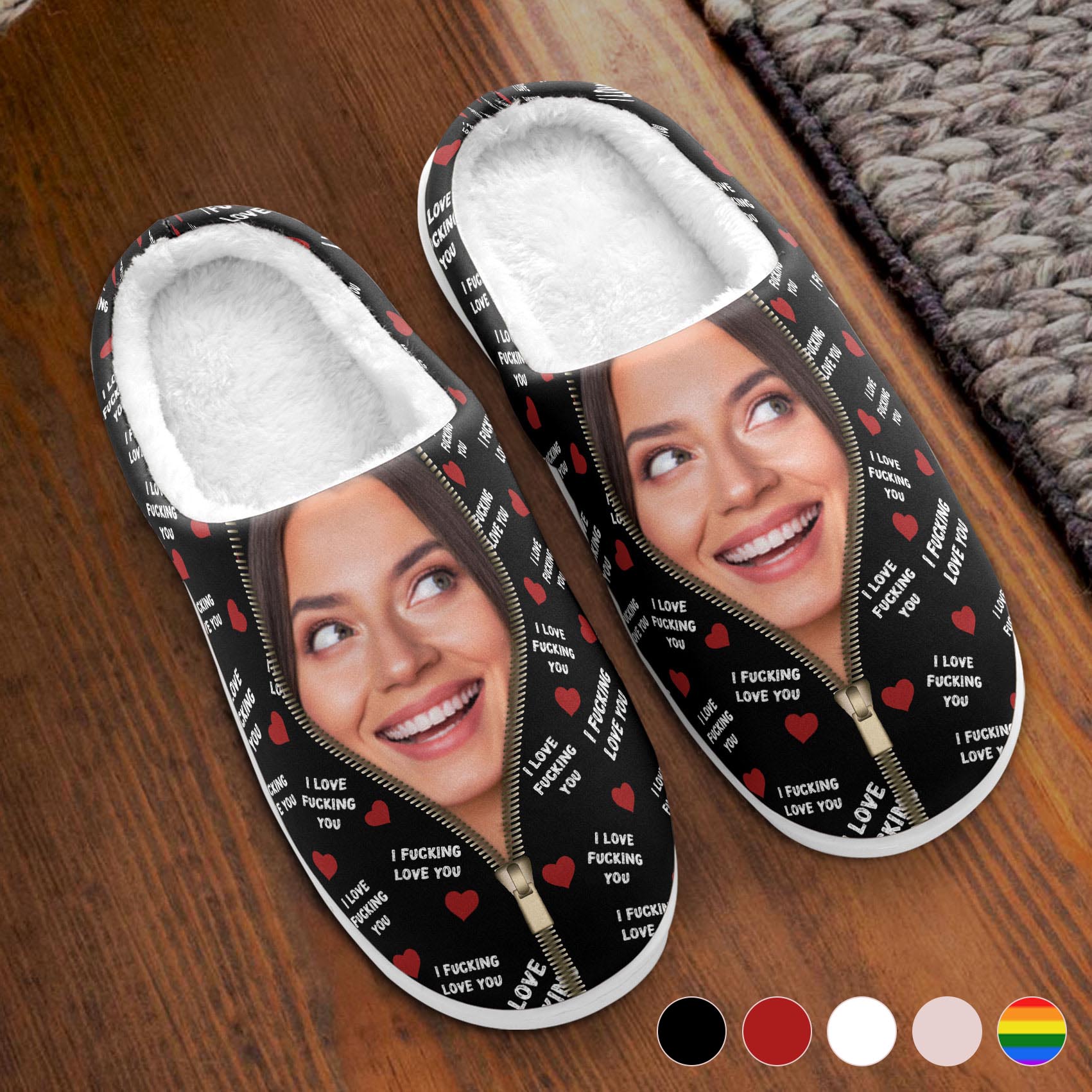 I F* Love You I Love F* You Gift For Him - Personalized Photo Slippers ...