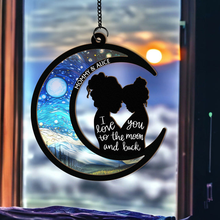 I Love You To The Moon & Back - Personalized Window Hanging Suncatcher ...