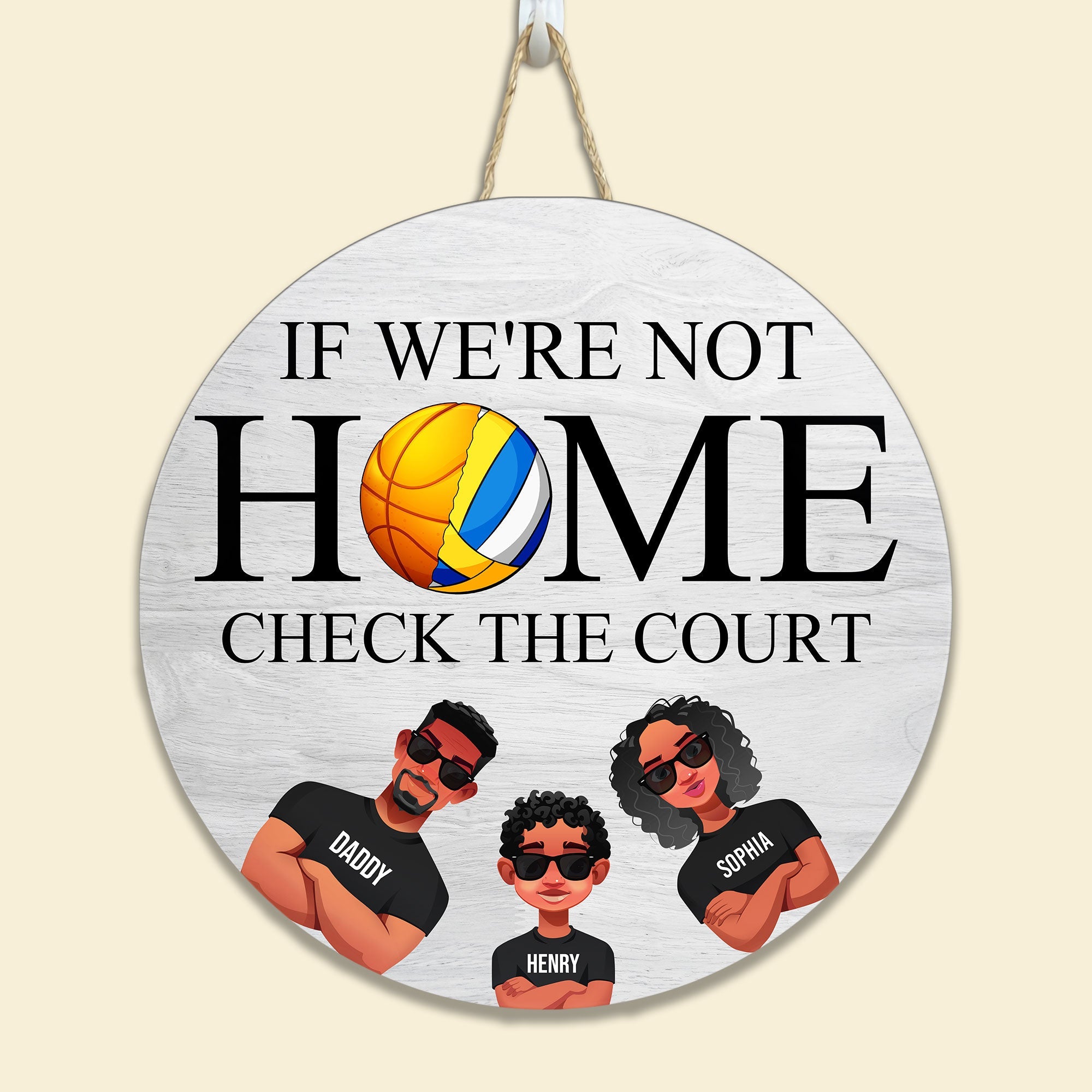 If We're Not Home - Personalized Round Wood Sign – Macorner