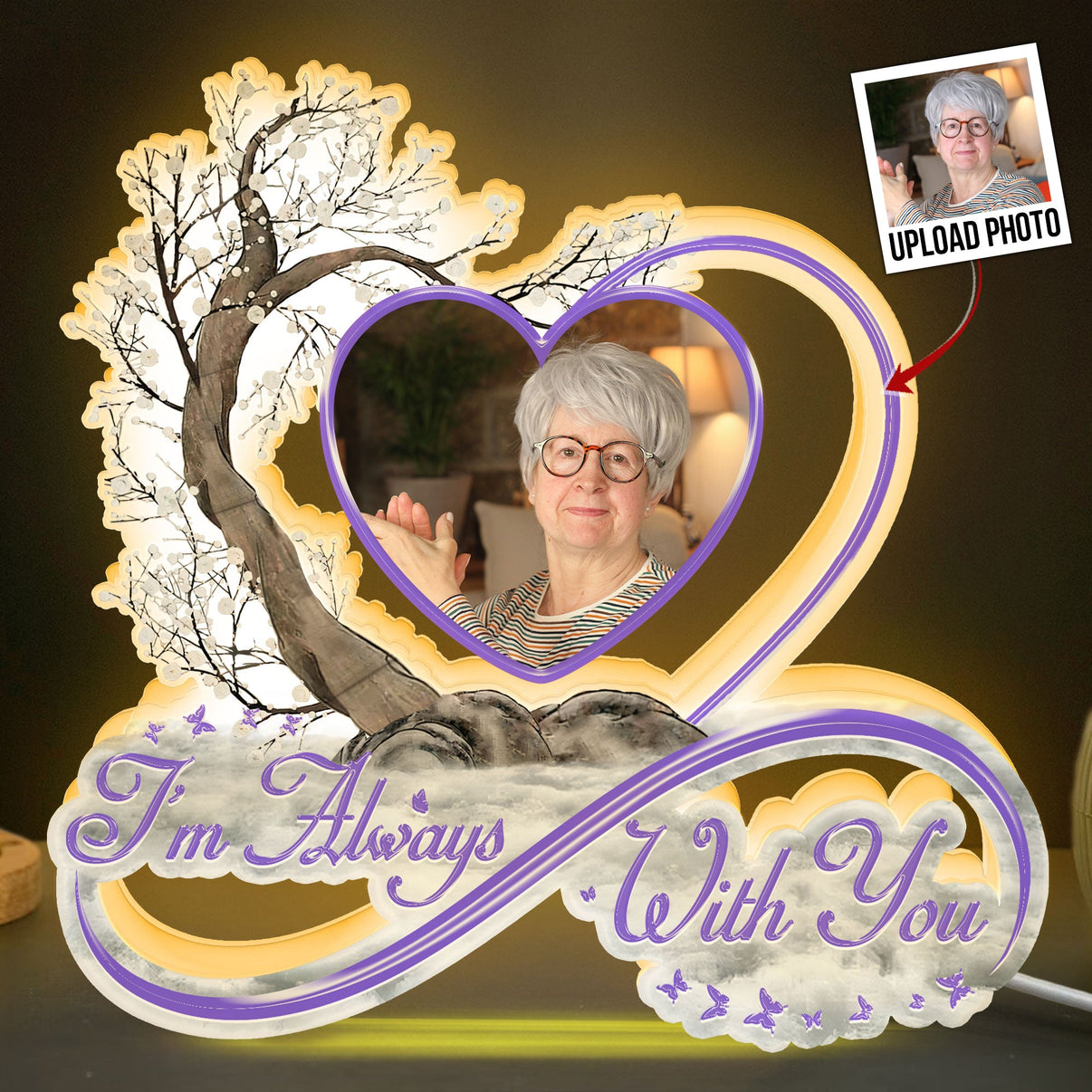 I'm Always With You Infinity Symbol - Personalized Photo Light Box ...