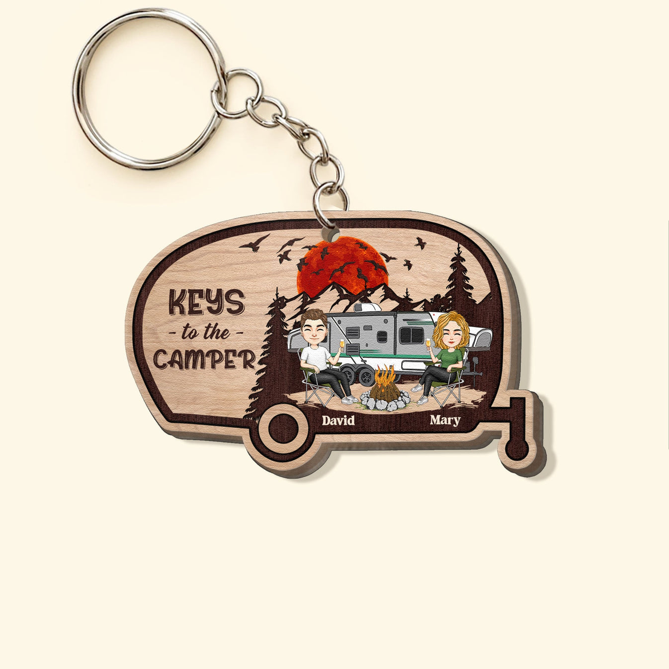 Keys To The Camper - Personalized Wooden Keychain – Macorner