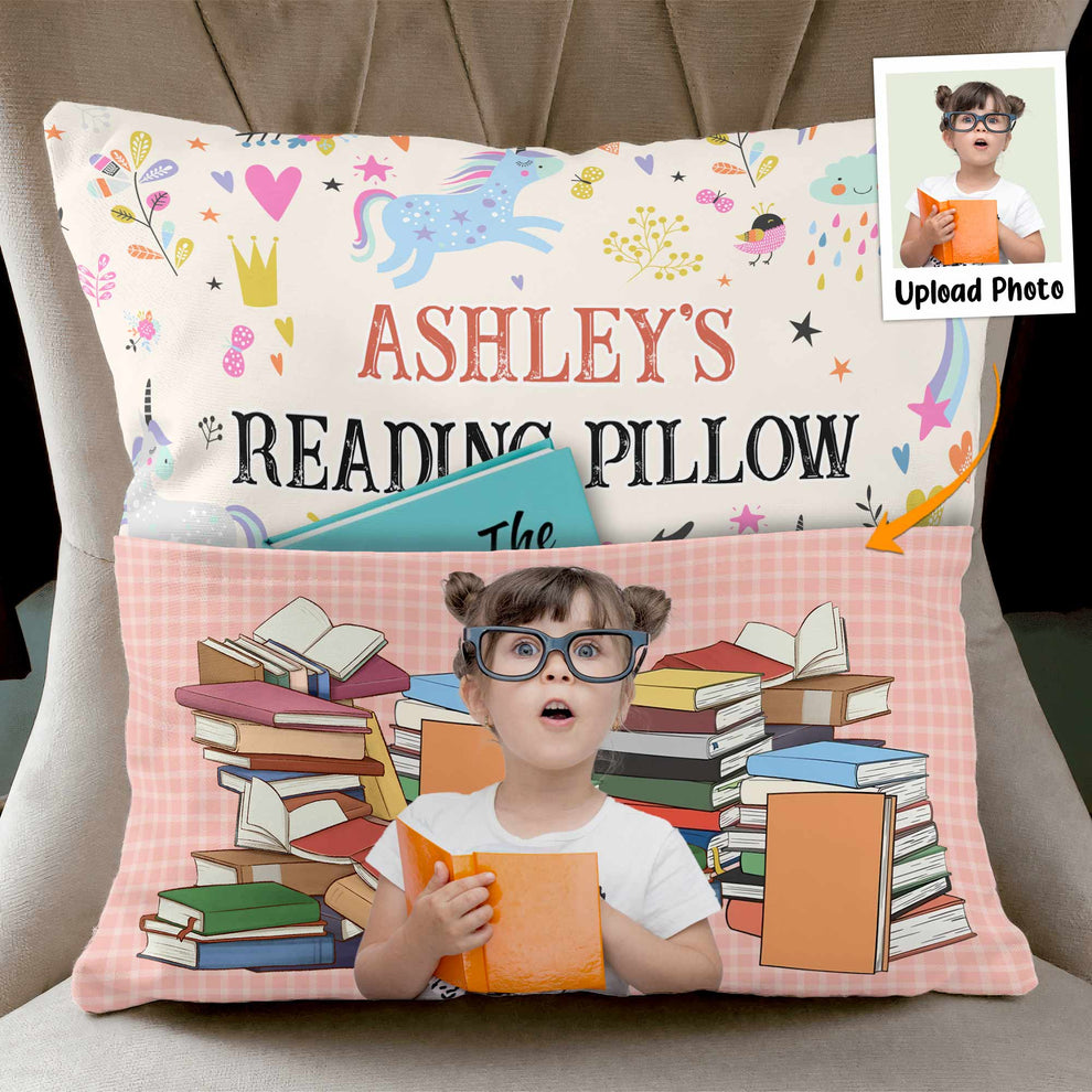 Kid's Reading Pillow - Personalized Pocket Photo Pillow (Insert ...