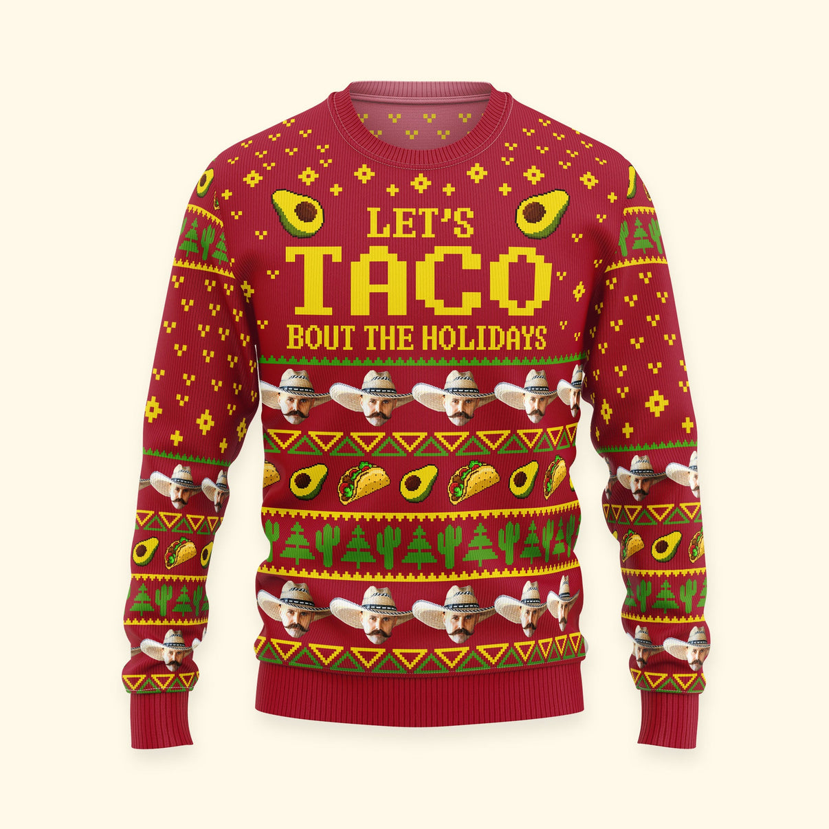Let's Taco Bout The Holidays - Personalized Photo Ugly Sweater – Macorner