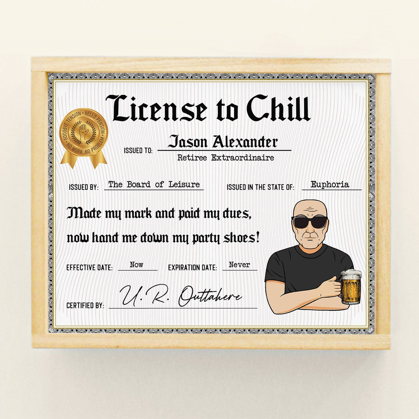 License To Chill - Personalized Poster/Wrapped Canvas – Macorner
