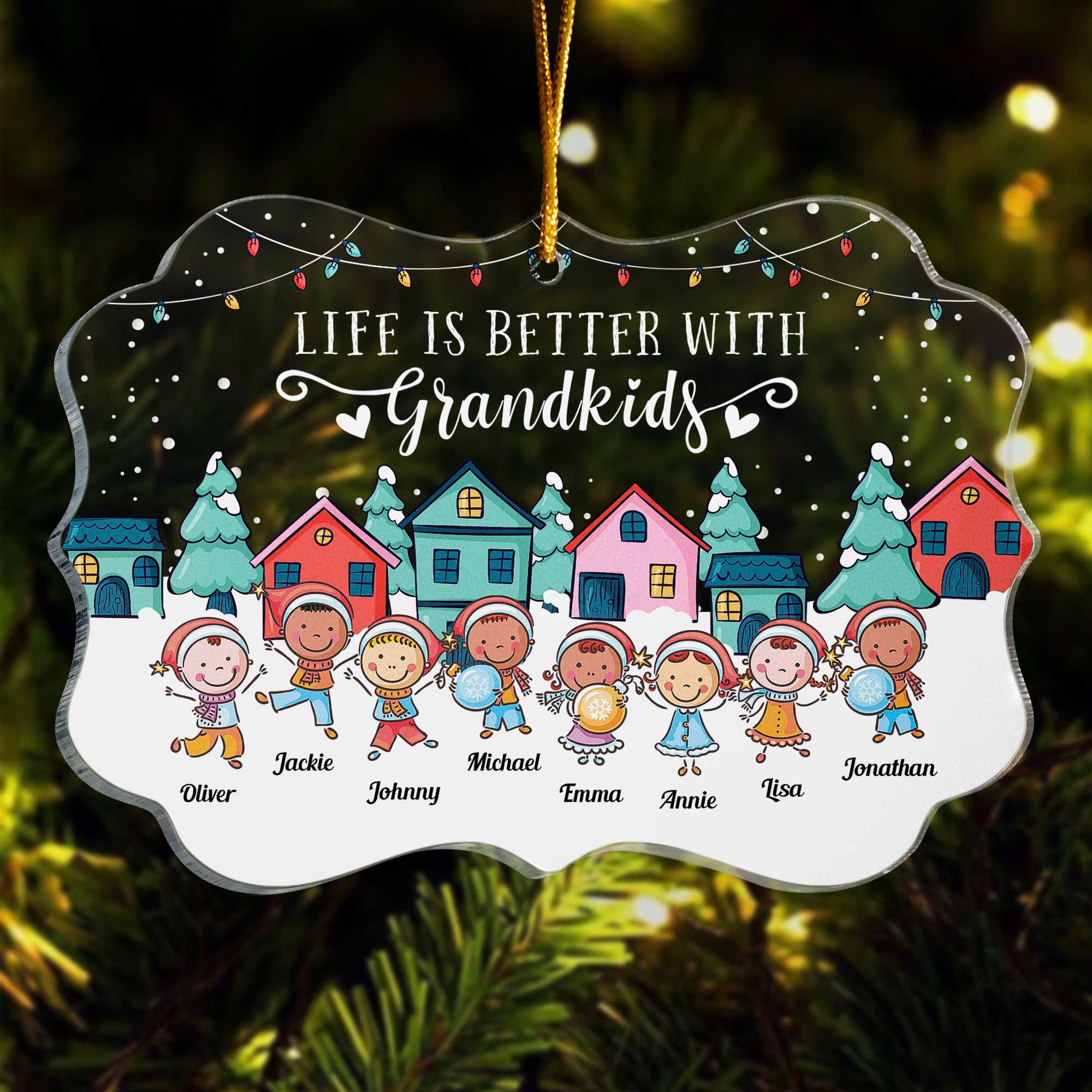 Life Is Better With Grandkids - Personalized Acrylic Ornament - Christ ...