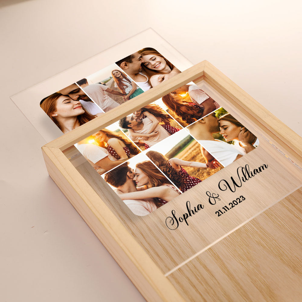 Light Box For Couple Love - Personalized Photo Frame Light Box - Anniv ...