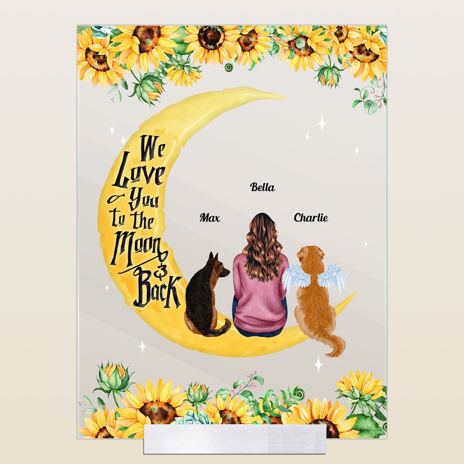 Love You To The Moon And Back Mom - Personalized Acrylic Plaque - Macorner