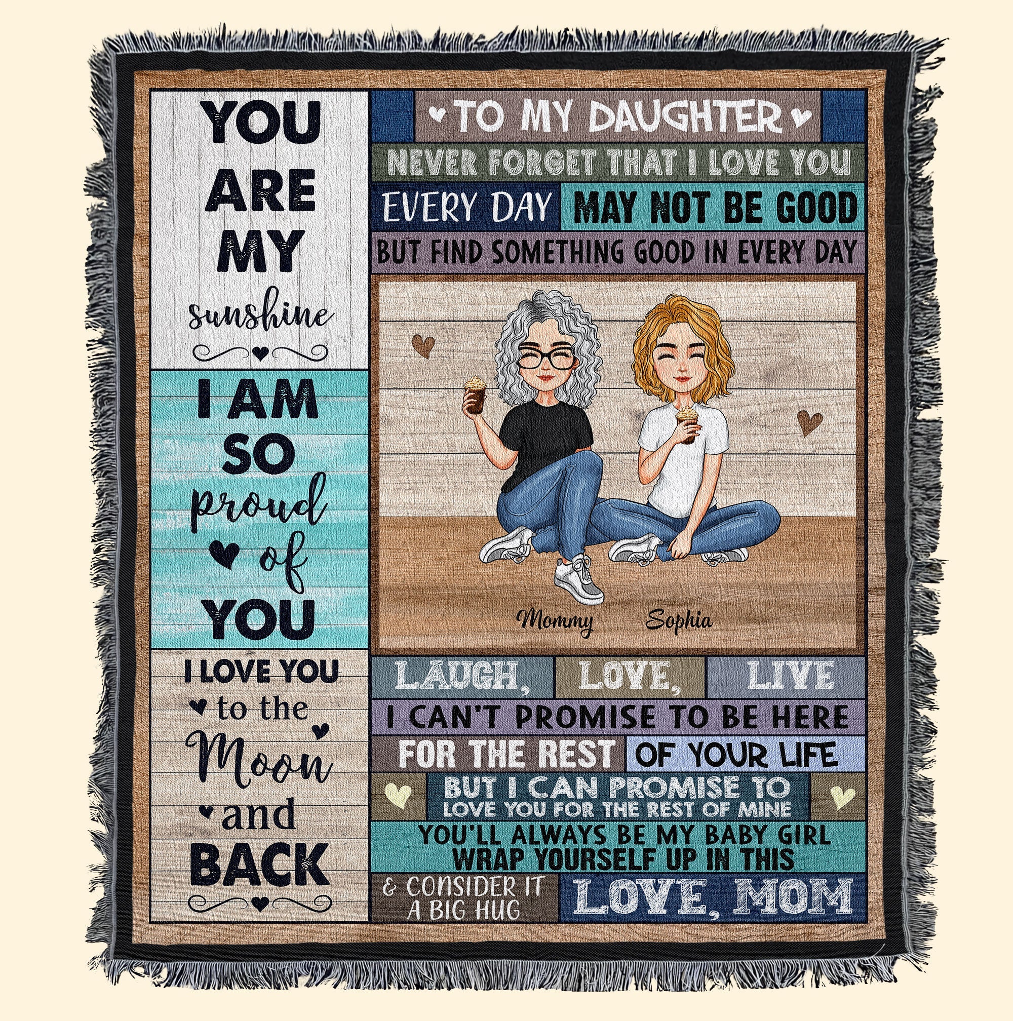 Love You To The Moon And Back - Personalized Woven Blanket – Macorner