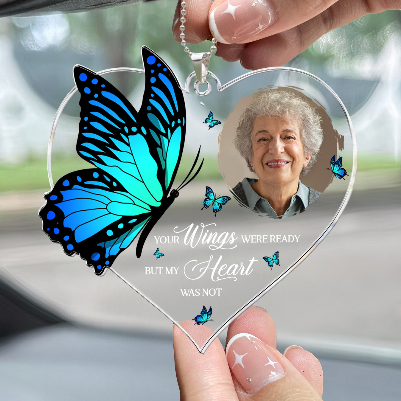Memorial Car Hanger Your Wings Were Ready - Personalized Photo Rear ...