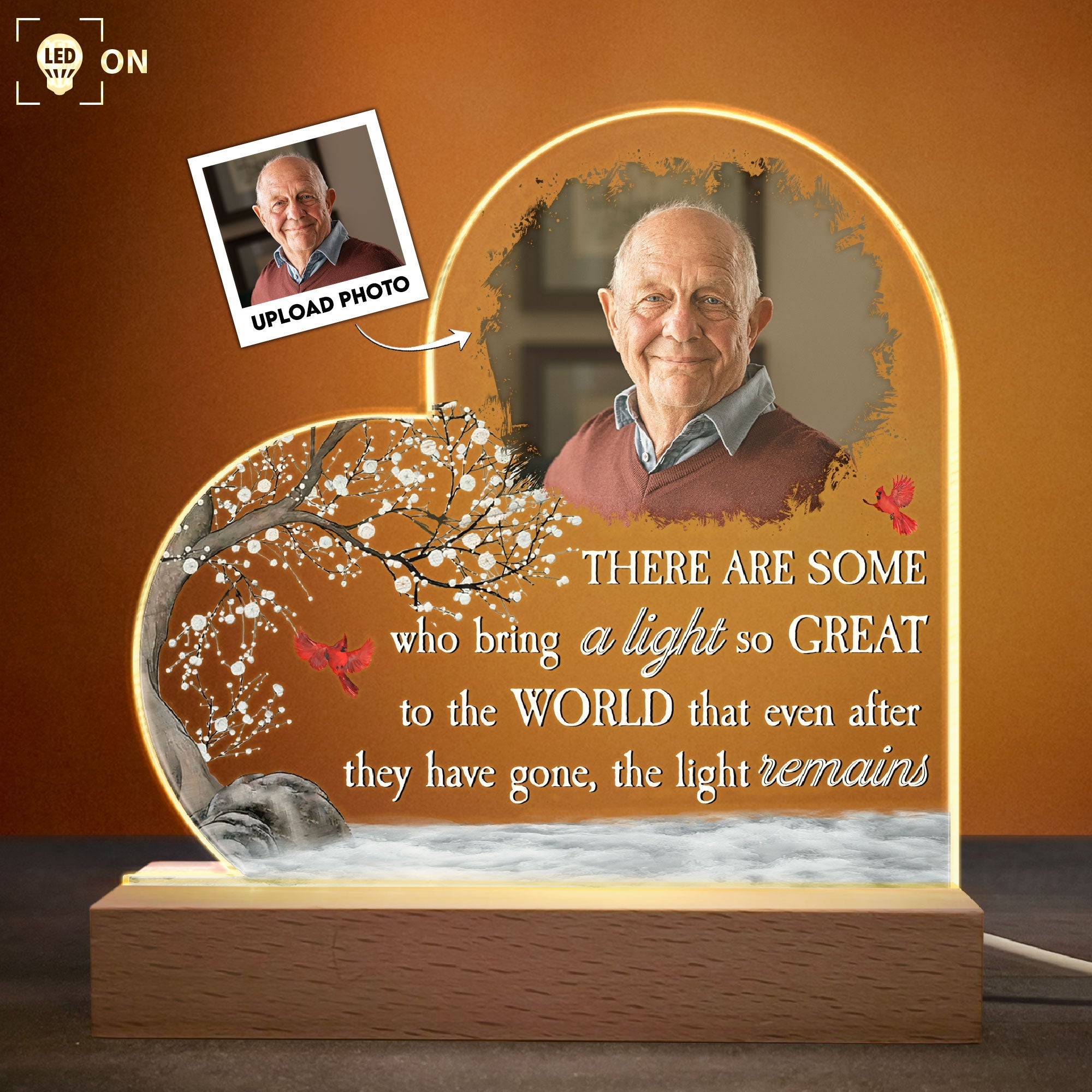 Memorial Night Light Sympathy Gifts - Personalized Photo LED Light ...