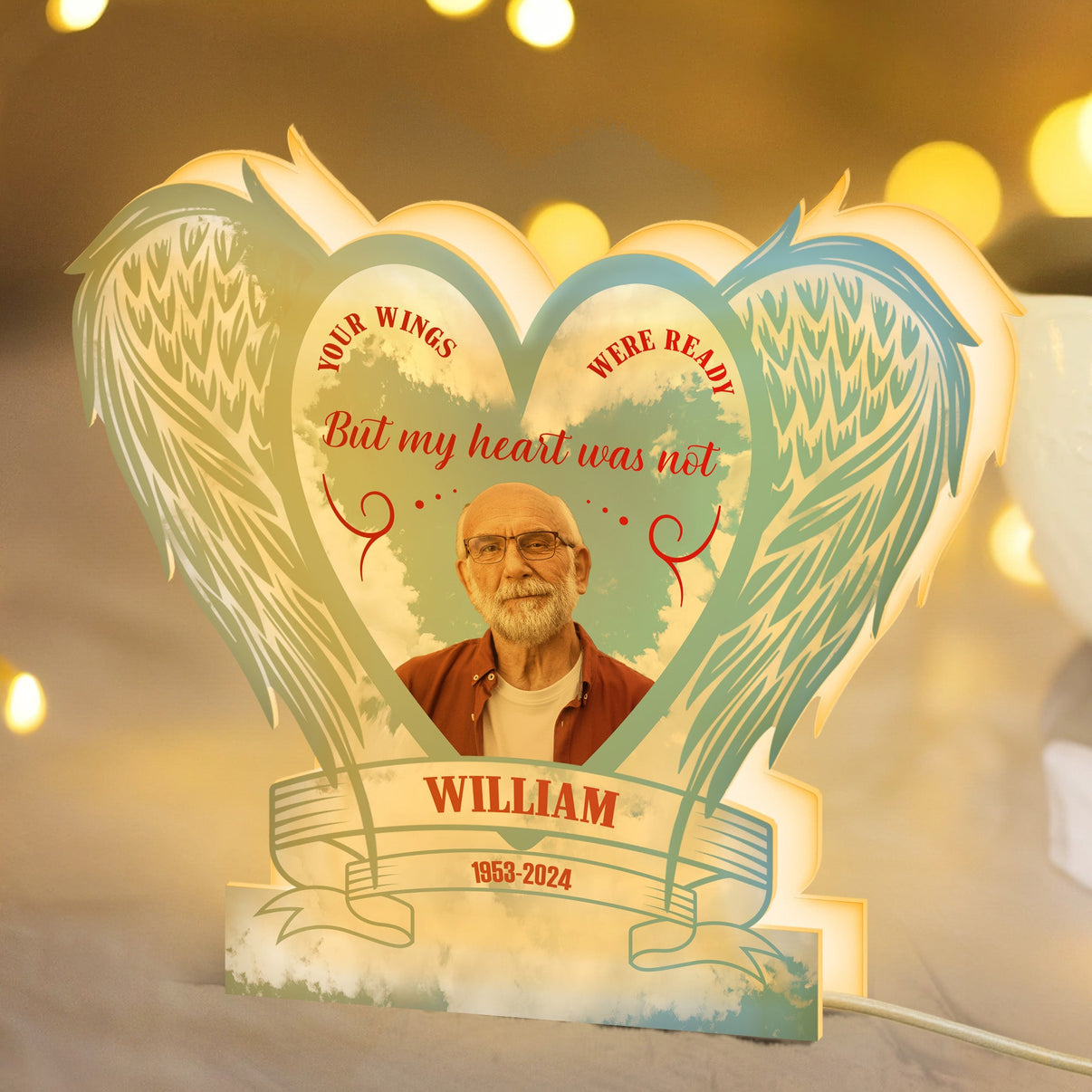 Memorial Night Light Your Wings Were Ready - Personalized Photo Light ...