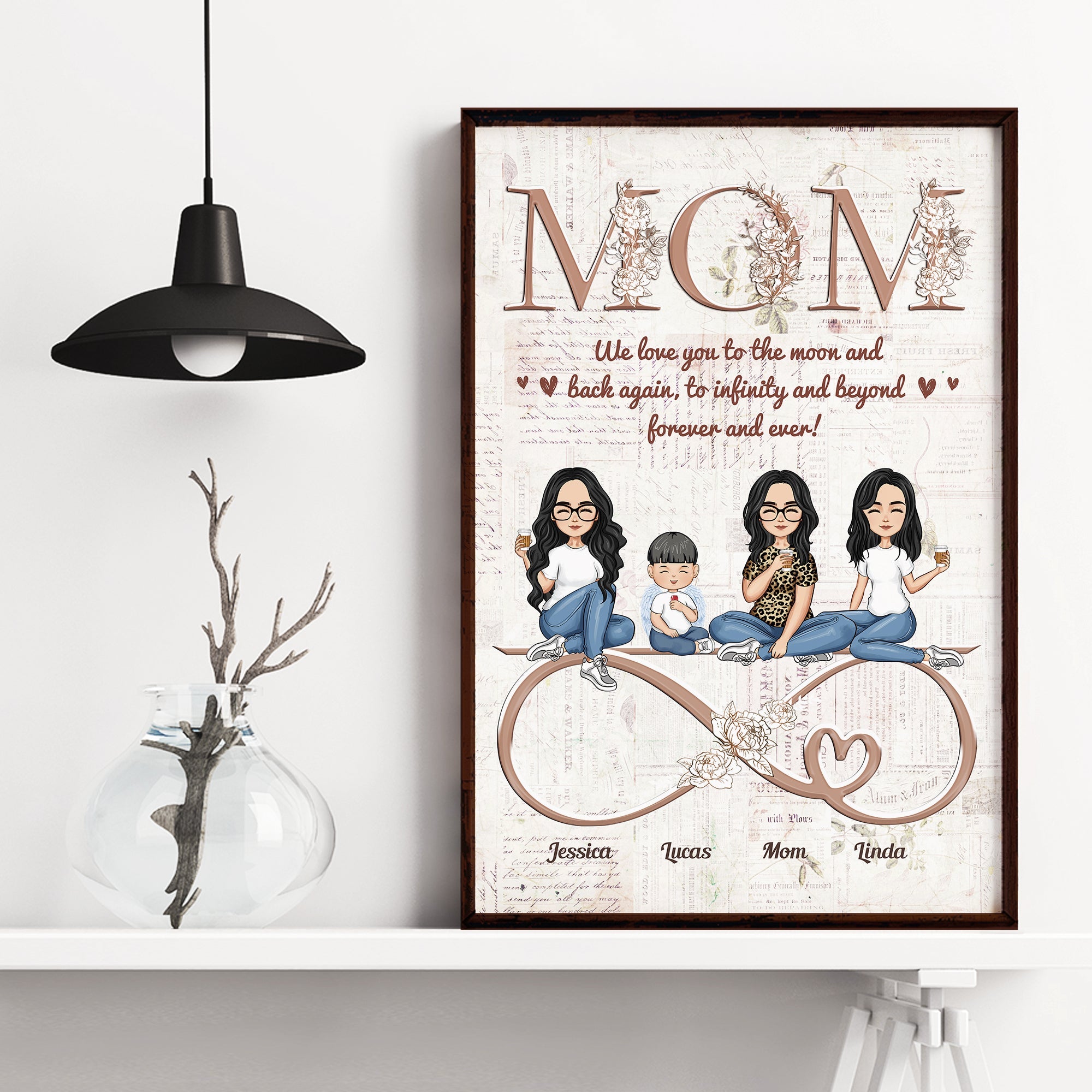 Mom Infinity And Beyond - Personalized Poster/Wrapped Canvas - Macorner