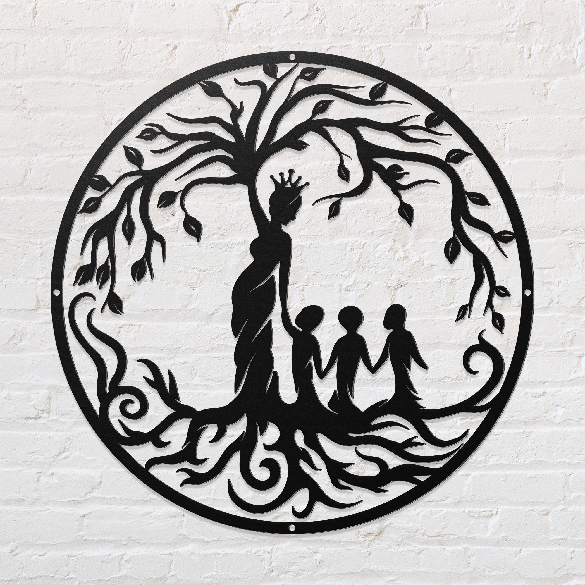 Mother And Children Tree Of Life - Personalized Custom Shaped Metal ...