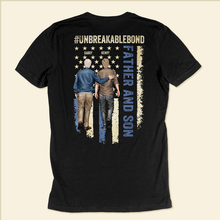 New Version Unbreakable Bond - Father & Son - Personalized Back Printed ...