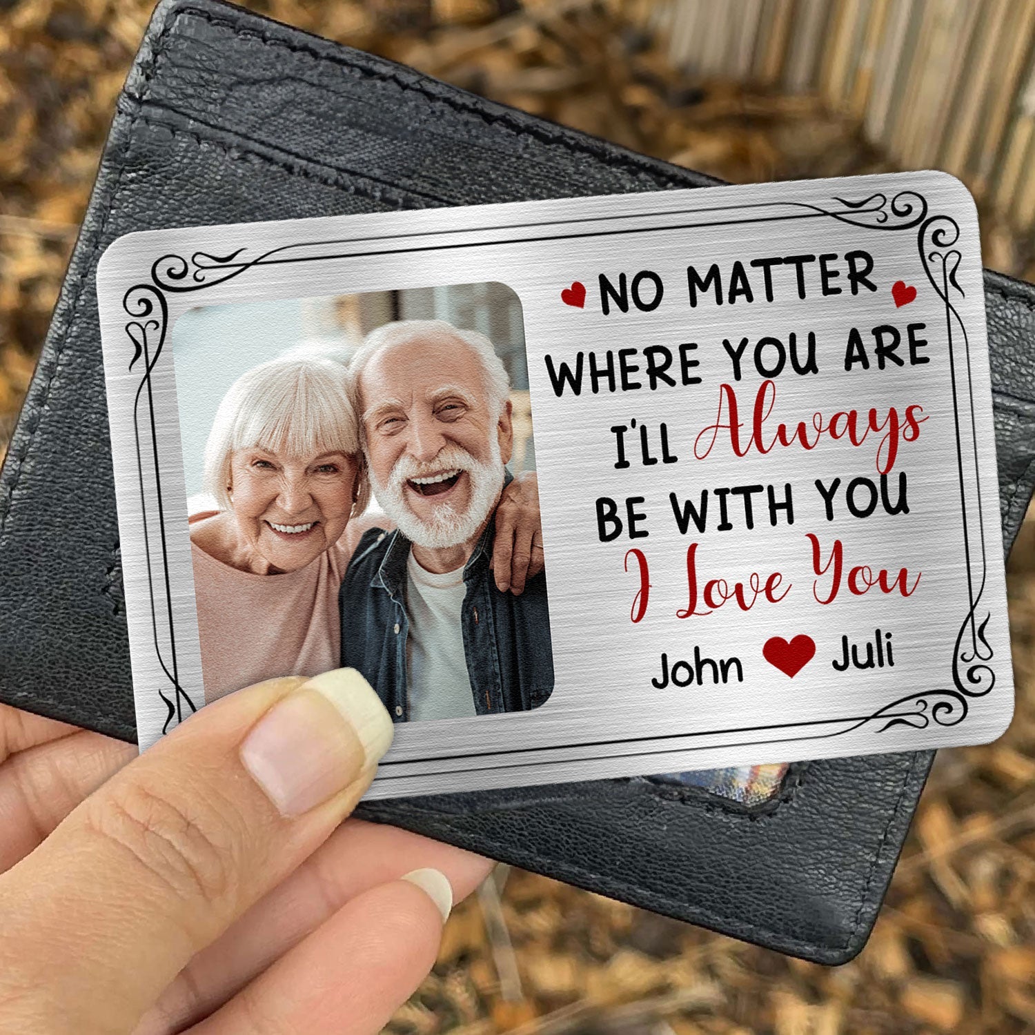 No Matter Where You Are - Personalized Aluminum Photo Wallet Card ...