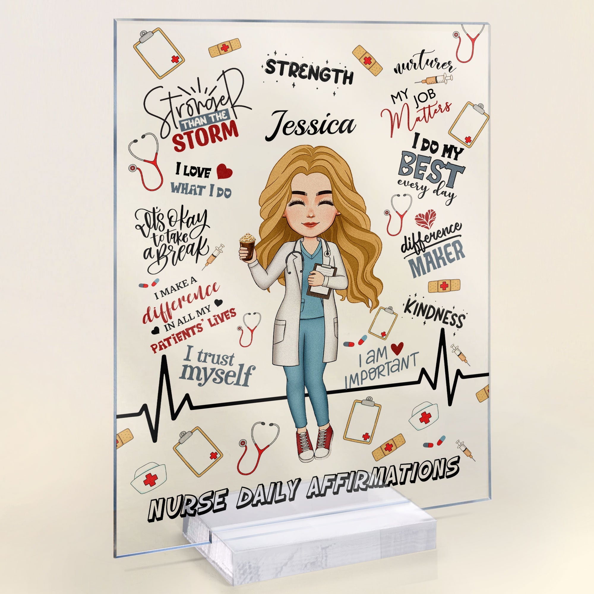 Nurse Daily Affirmations - Personalized Acrylic Plaque - Macorner