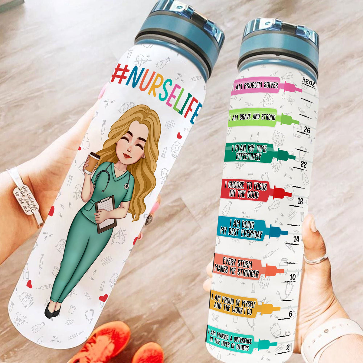Nurselife - Personalized Water Tracker Bottle - Macorner