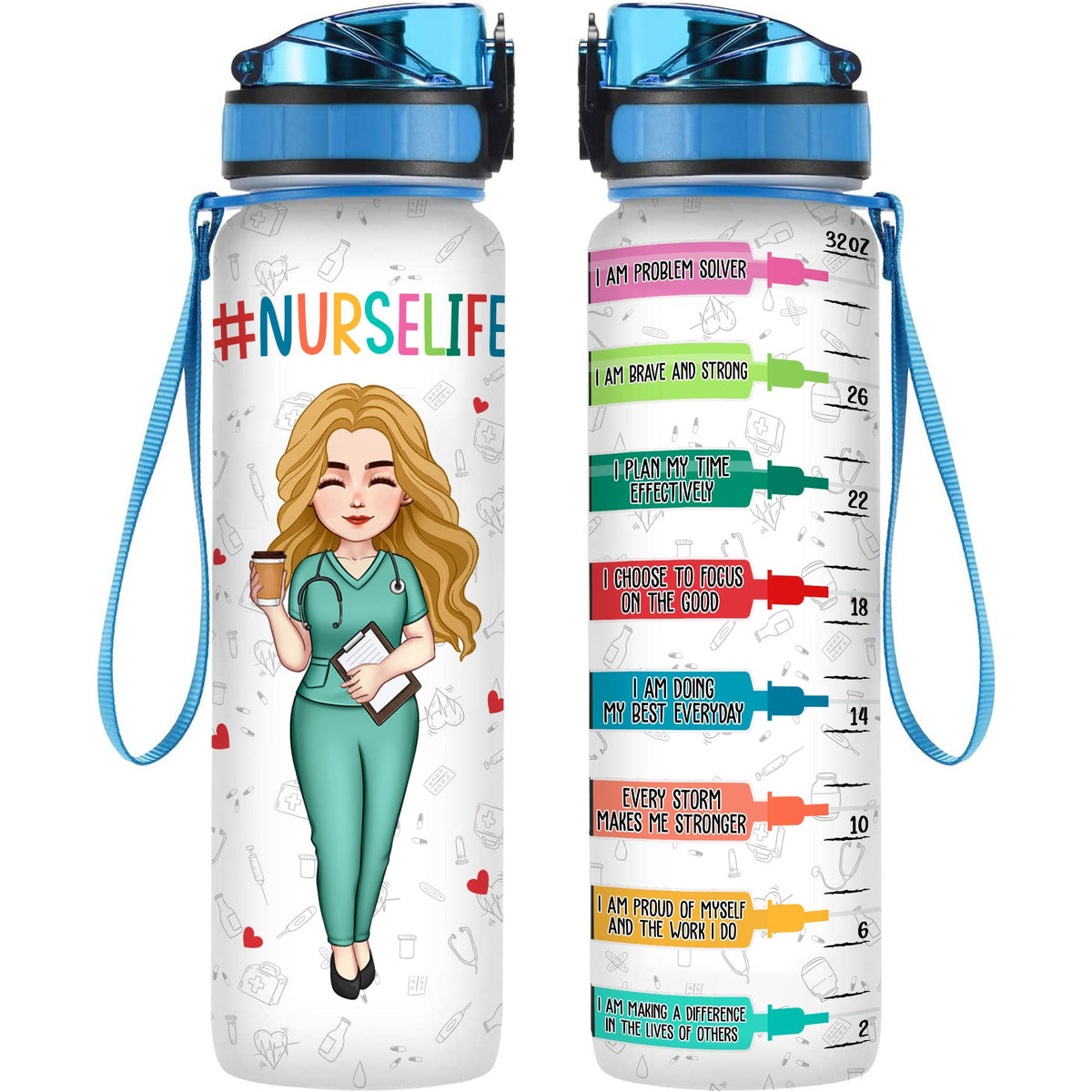 Nurselife - Personalized Water Tracker Bottle - Macorner