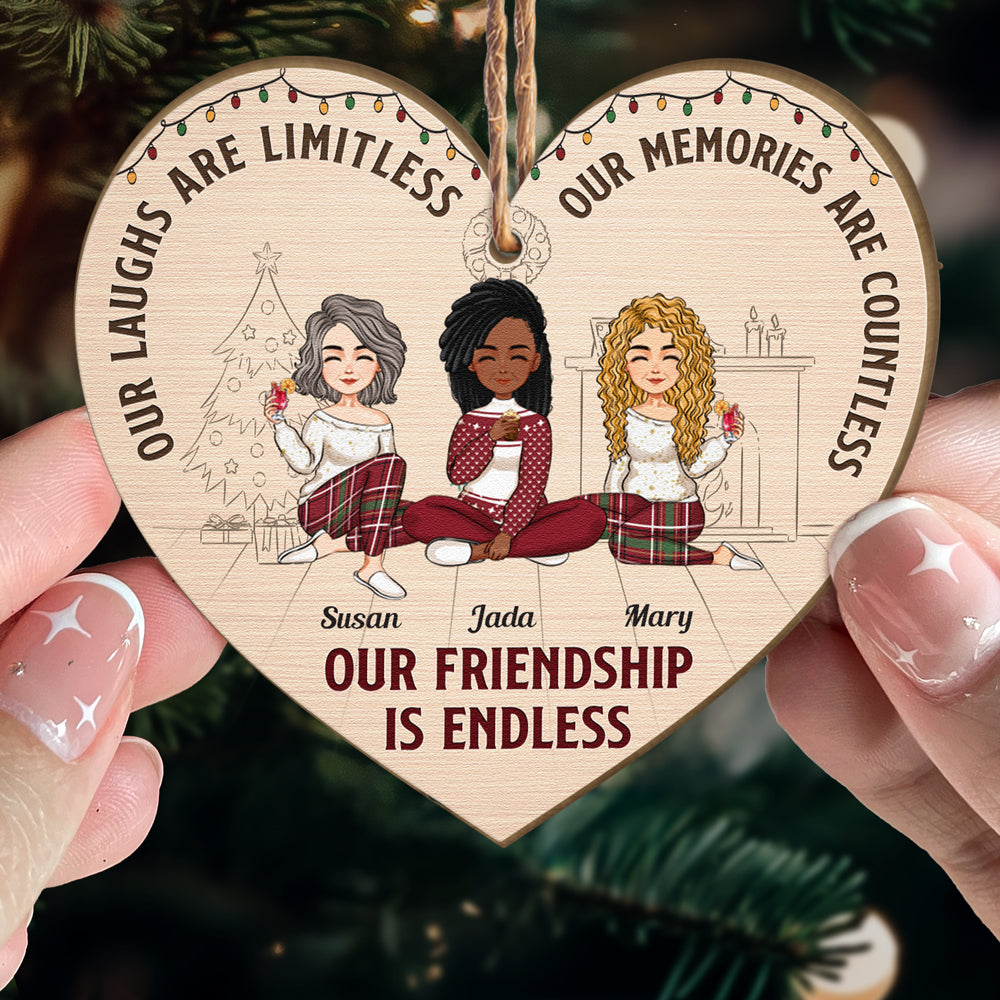 Our Friendship Is Endless Friends Ornament - Personalized Wooden ...
