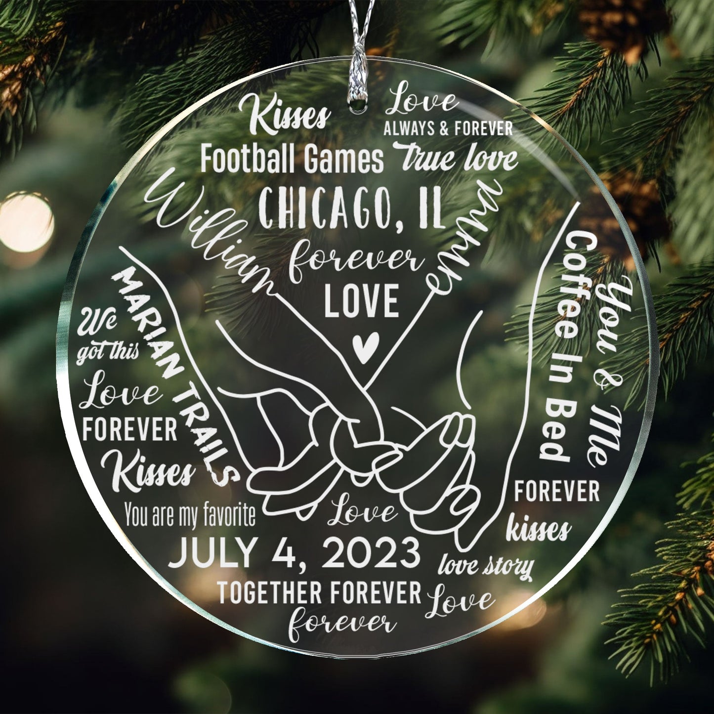 Our Life Together Couples Memories Milestones- Personalized Glass Orna ...