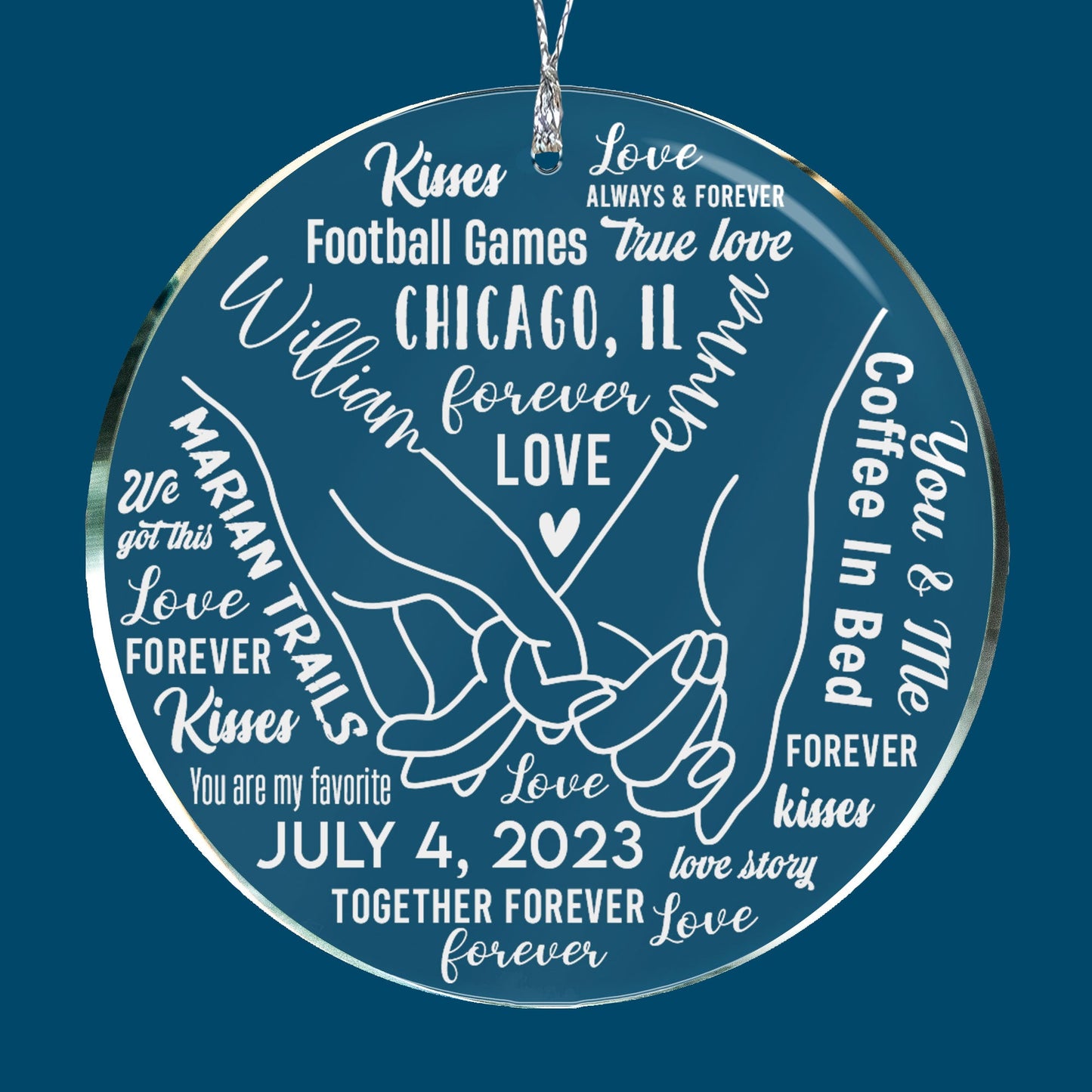 Our Life Together Couples Memories Milestones- Personalized Glass Orna ...