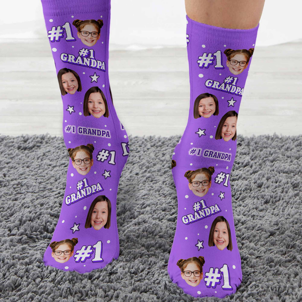 #1 Grandpa - Personalized Photo Crew Socks – Macorner