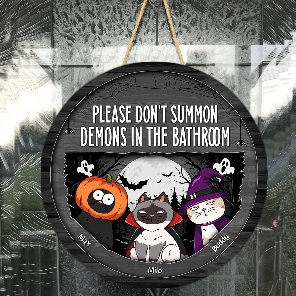 Please Don't Summon Demons - Personalized Round Wood Sign – Macorner