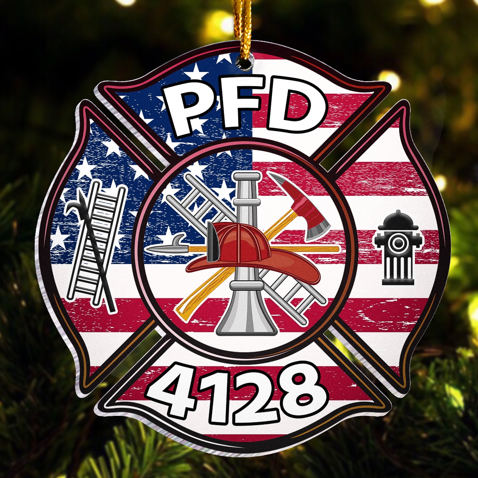 Proud Firefighter - Personalized Firefighter Shaped Acrylic Ornament ...
