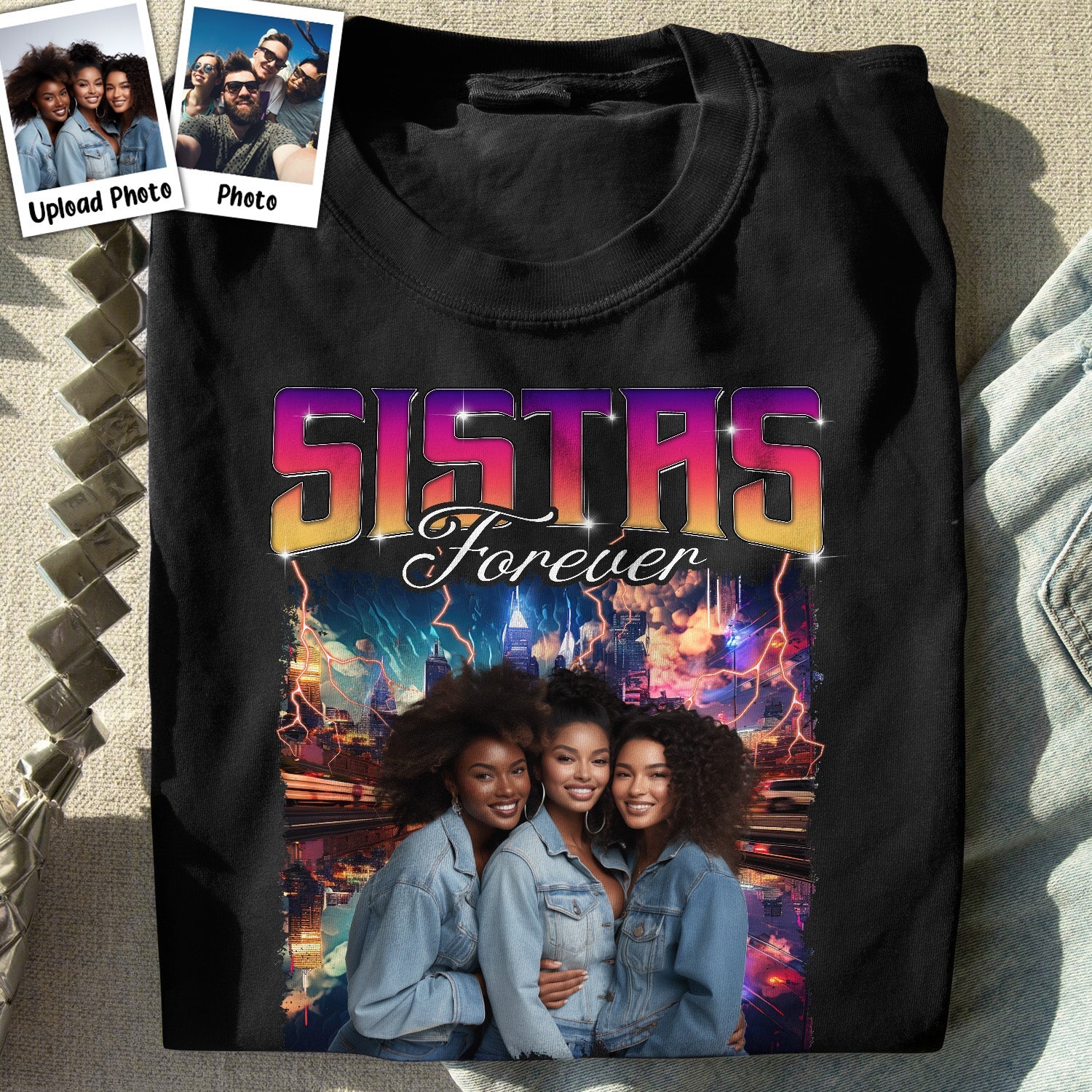 Sistas Bootleg Rap Style Custom Photo - Personalized Photo Shirt – Macorner