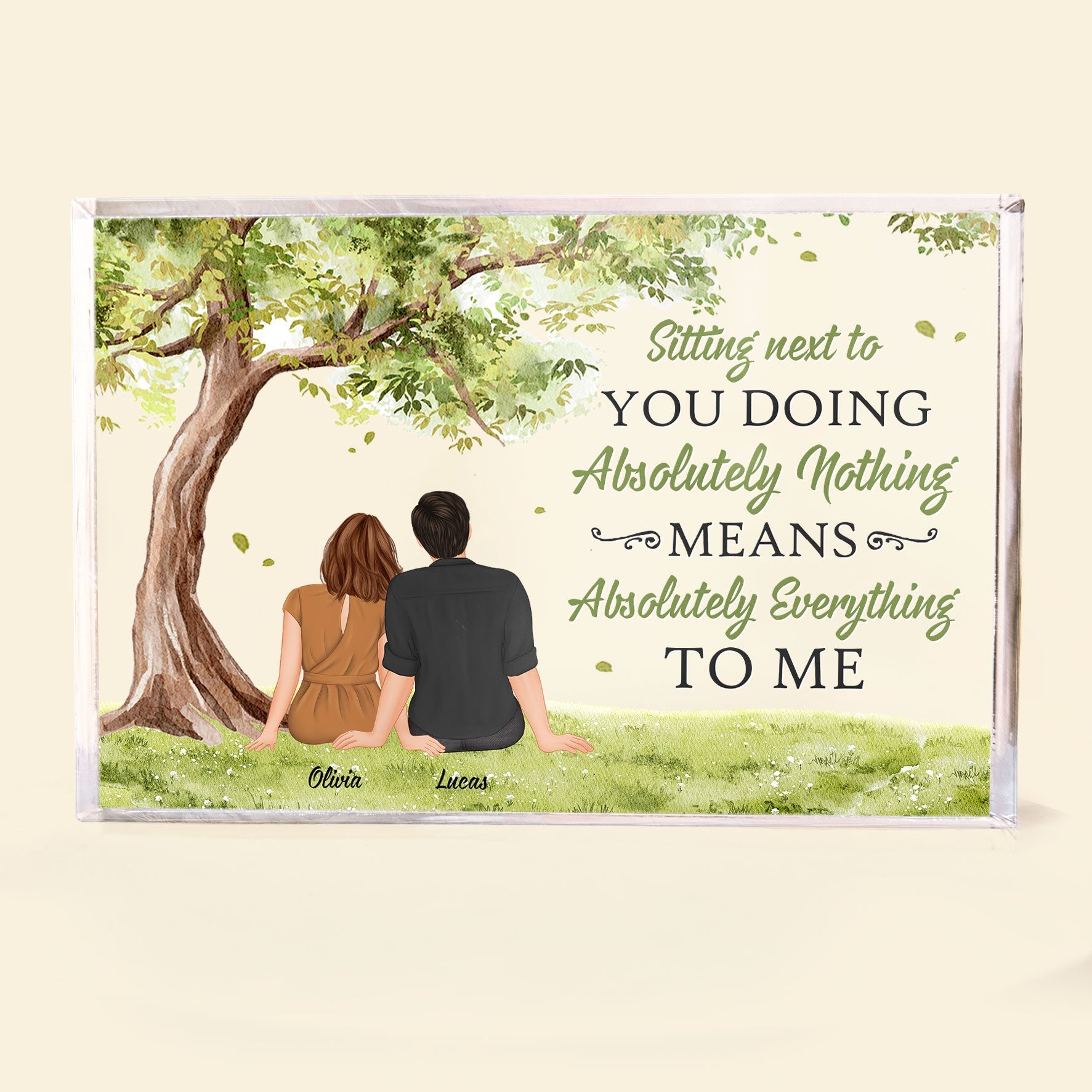Sitting Next To You - Personalized Rectangle Acrylic Plaque – Macorner
