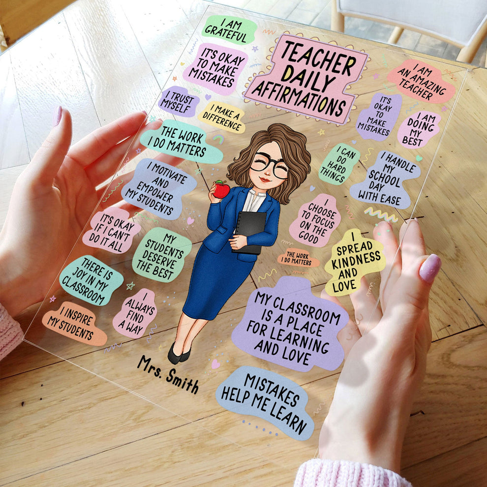 Teacher Daily Affirmations - Personalized Acrylic Plaque – Macorner