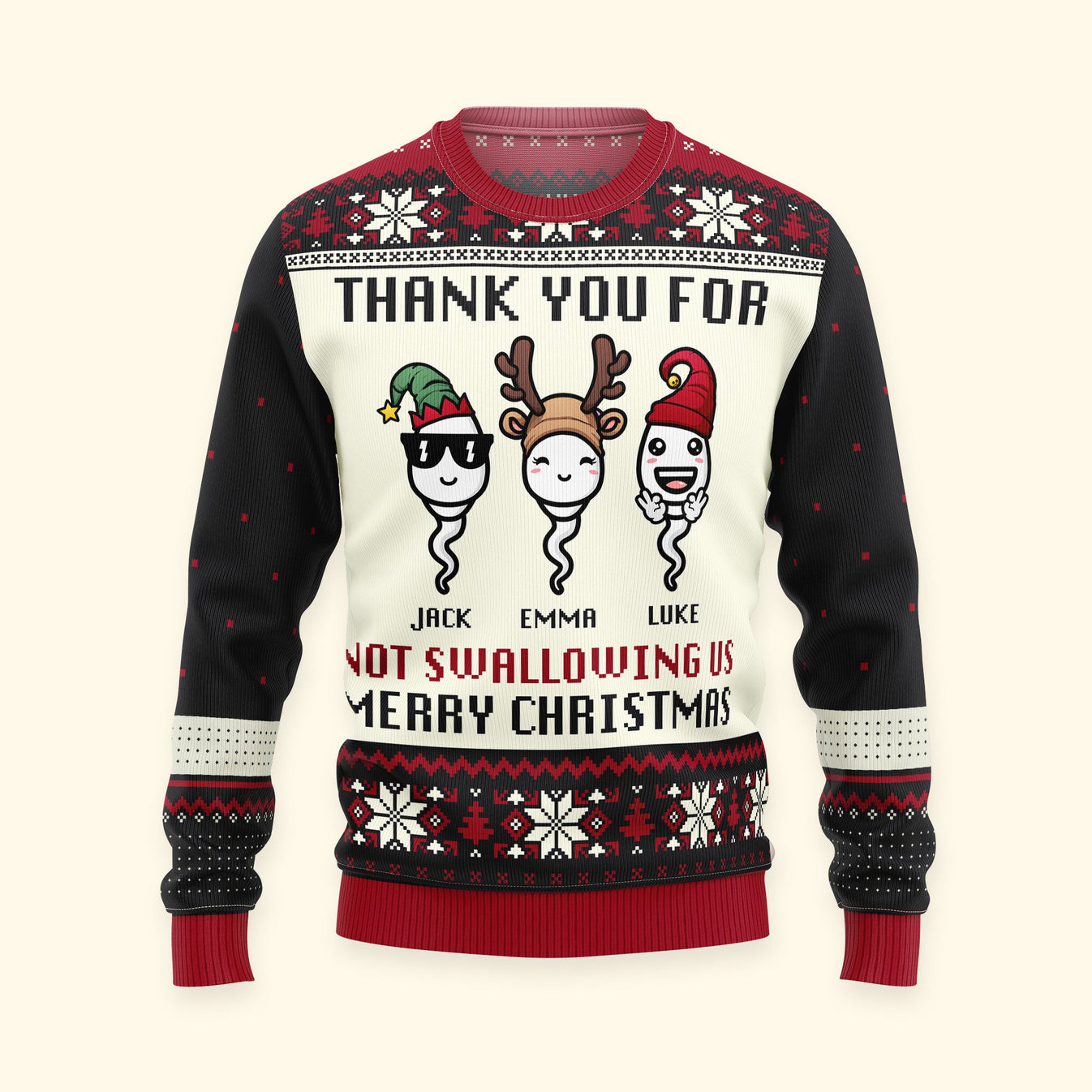 Thank You For Not Swallowing Us - Personalized Ugly Sweater – Macorner