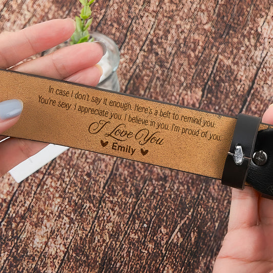 To Husband, Boyfriend I'm Proud Of You - Personalized Engraved Leather ...