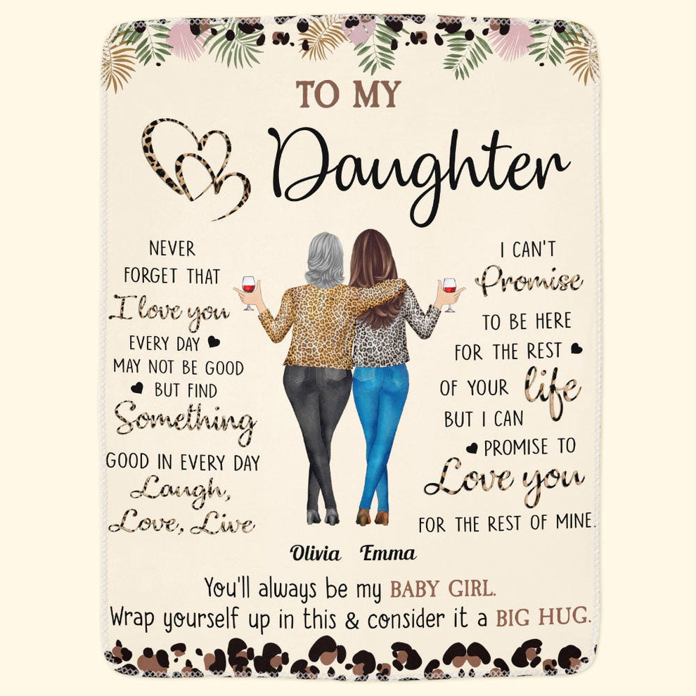 To My Daughter I Love You From Mom - Personalized Daughter Blanket ...