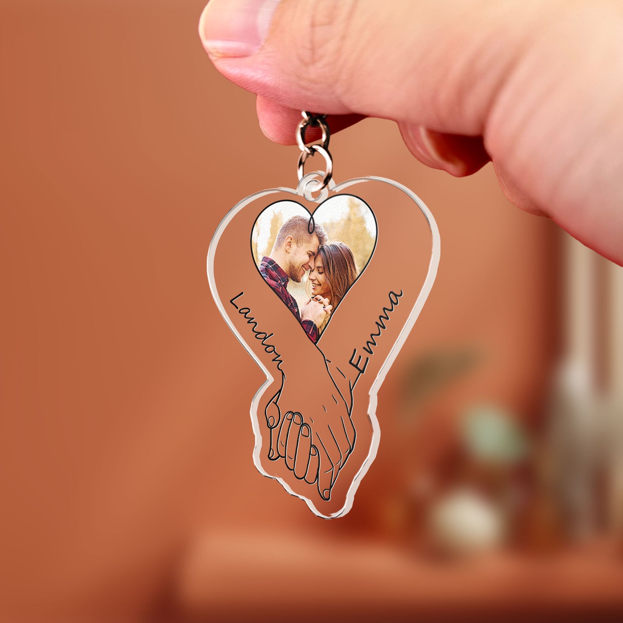 Upload Photo Couples Anniversary Holding Hands - Personalized Acrylic ...