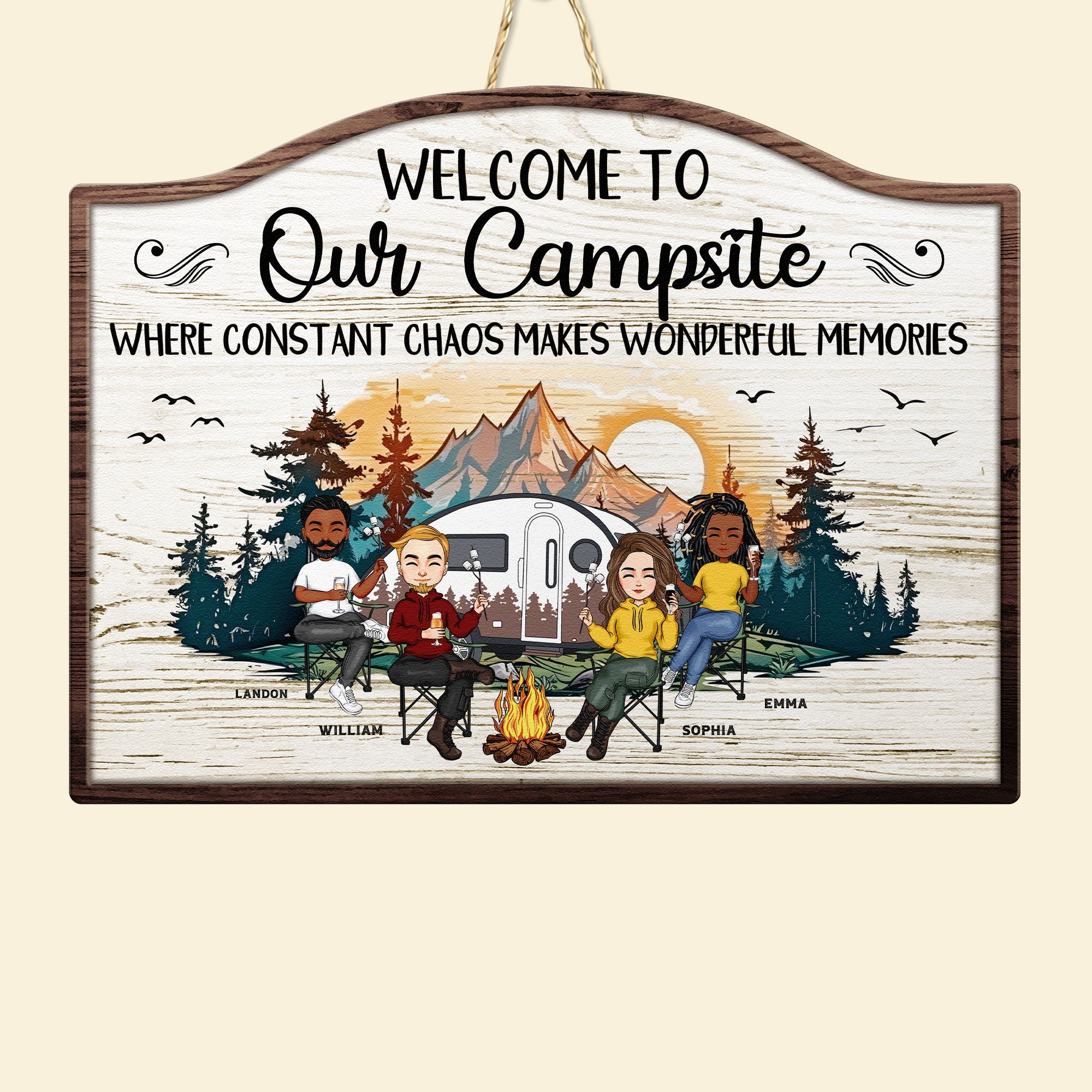 Welcome To Our Campsite - Personalized Custom Shaped Wood Sign – Macorner