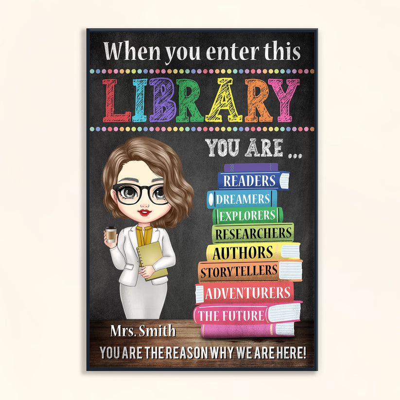 When You Enter This Library - Personalized Poster/Wrapped Canvas - Bac ...