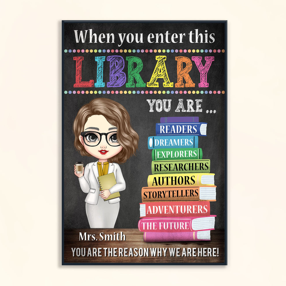 When You Enter This Library - Personalized Poster/Wrapped Canvas - Back ...