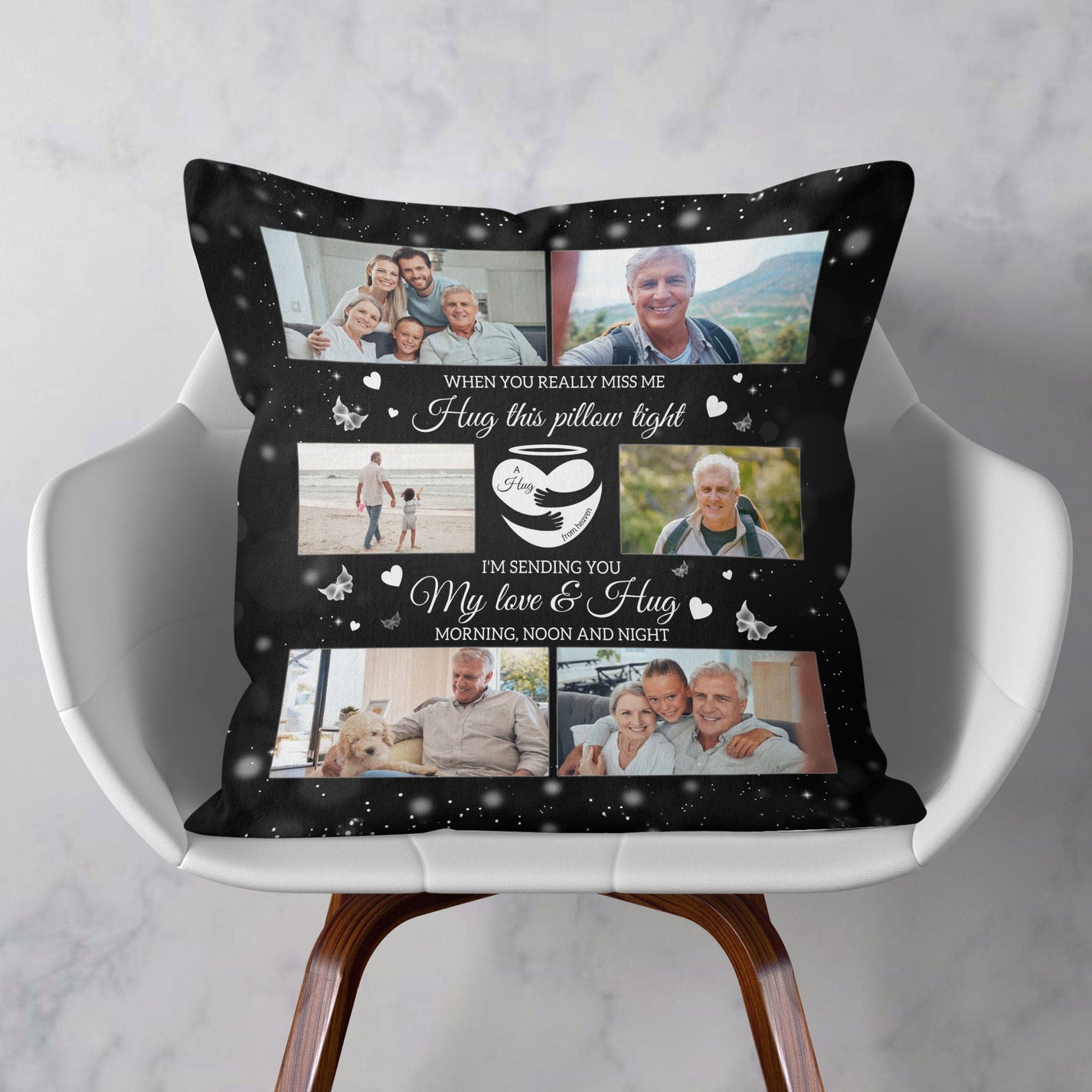 When You Miss Me Hug This Pillow - Personalized Photo Pillow – Macorner
