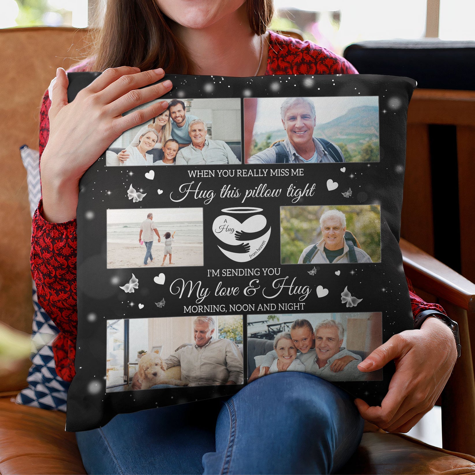 When You Miss Me Hug This Pillow - Personalized Photo Pillow – Macorner