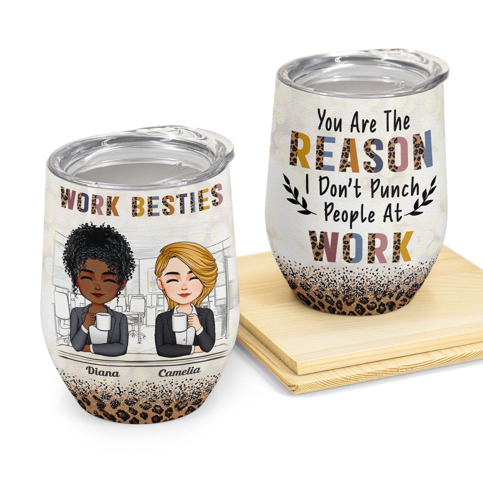 Work Besties Forever - Personalized Wine Tumbler – Macorner