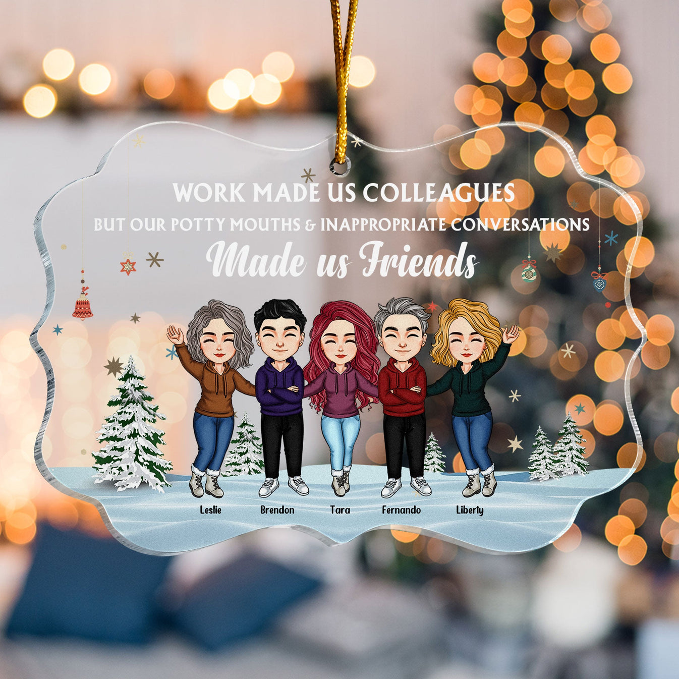 Work Besties Through Another Year - Personalized Acrylic Ornament ...