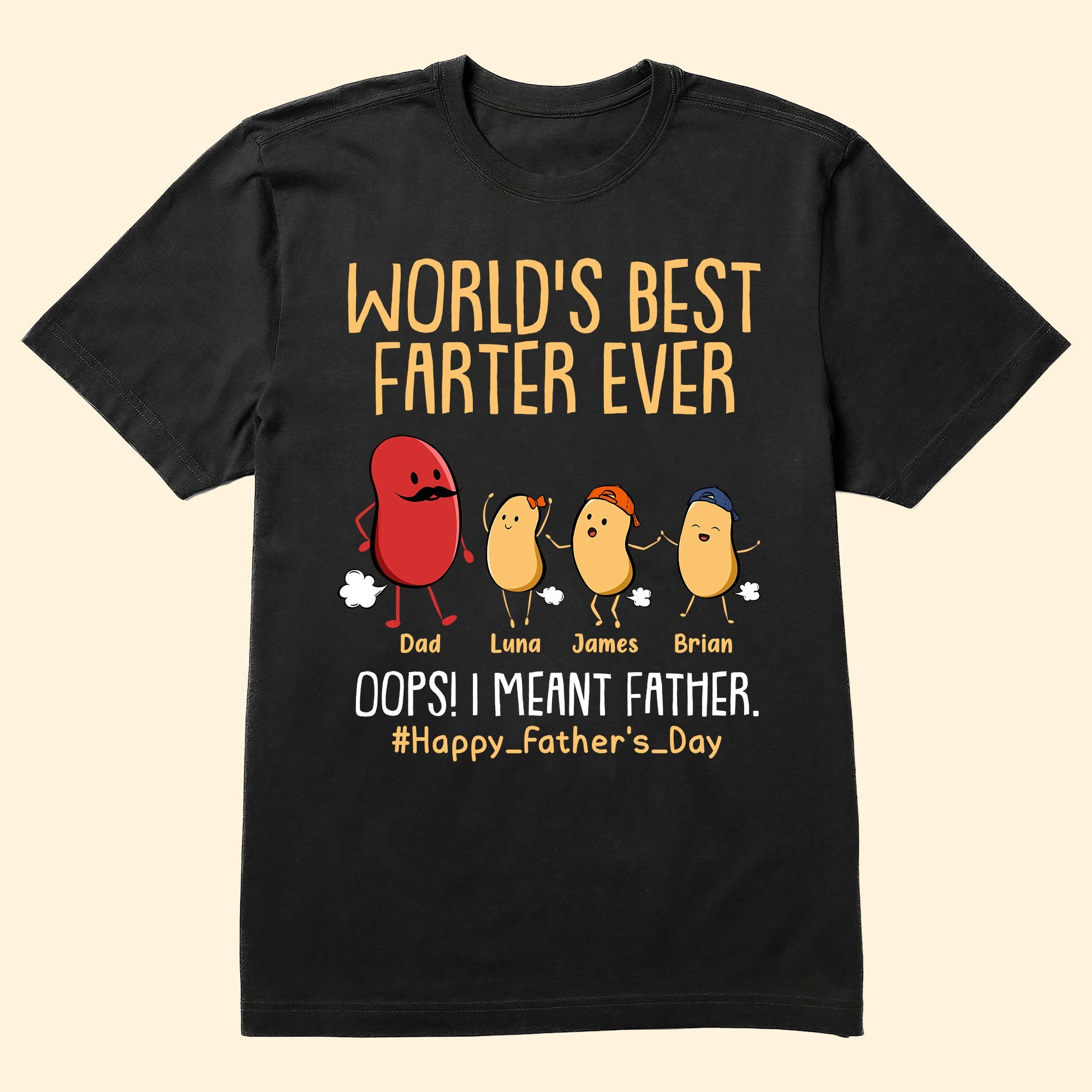 World's Best Farter Ever I Mean Father Funny Ver Black - Personalized ...