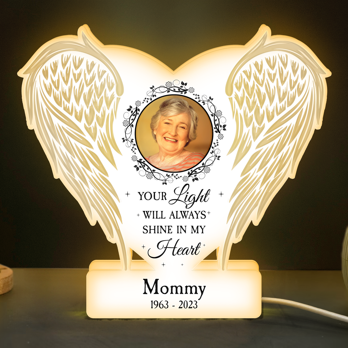 Your Light Will Always Shine In My Heart Memorial Gift - Personalized ...